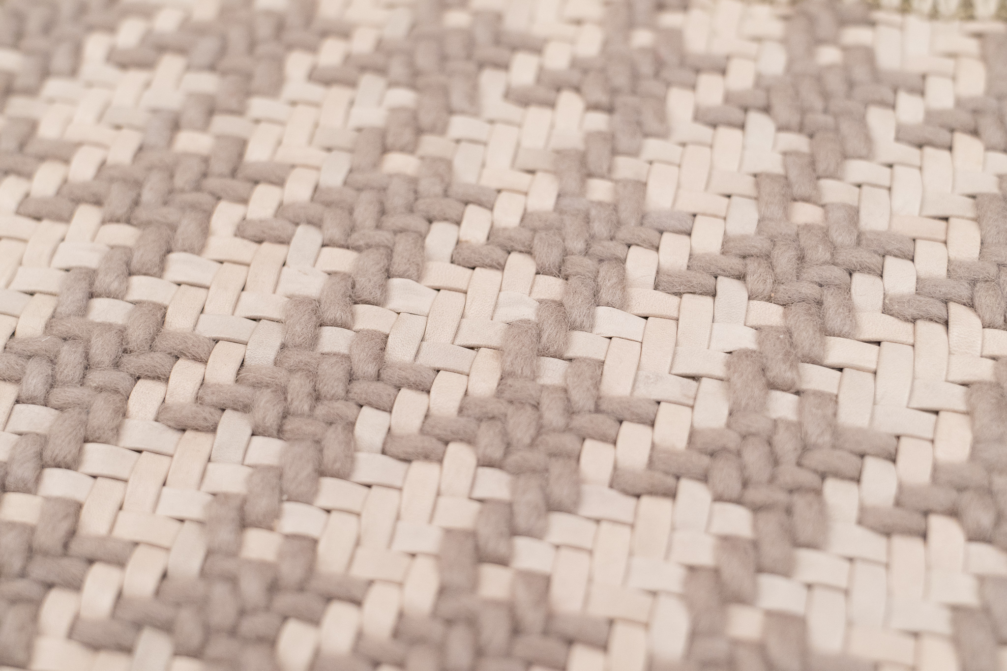 Lance Woven Leather | Moonbeam and Cement